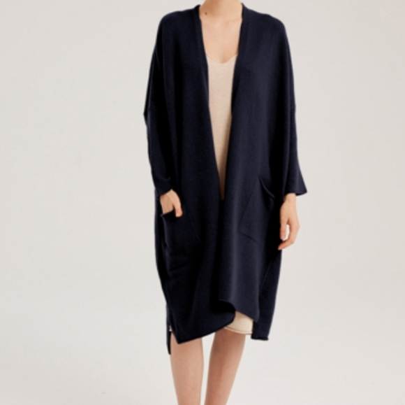 Nap | Sweaters | Nap Duffle Long Cardigan In Navy Blue | Poshmark